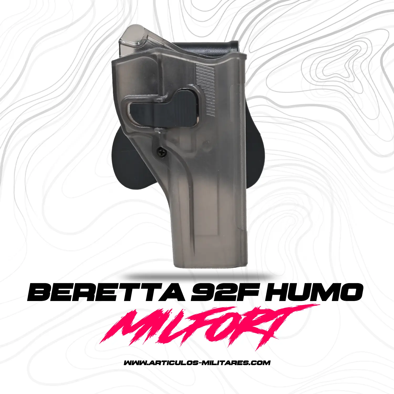 Porta Arma Milfort Beretta 92f Color Humo Polimero Reforzado – Residen ...