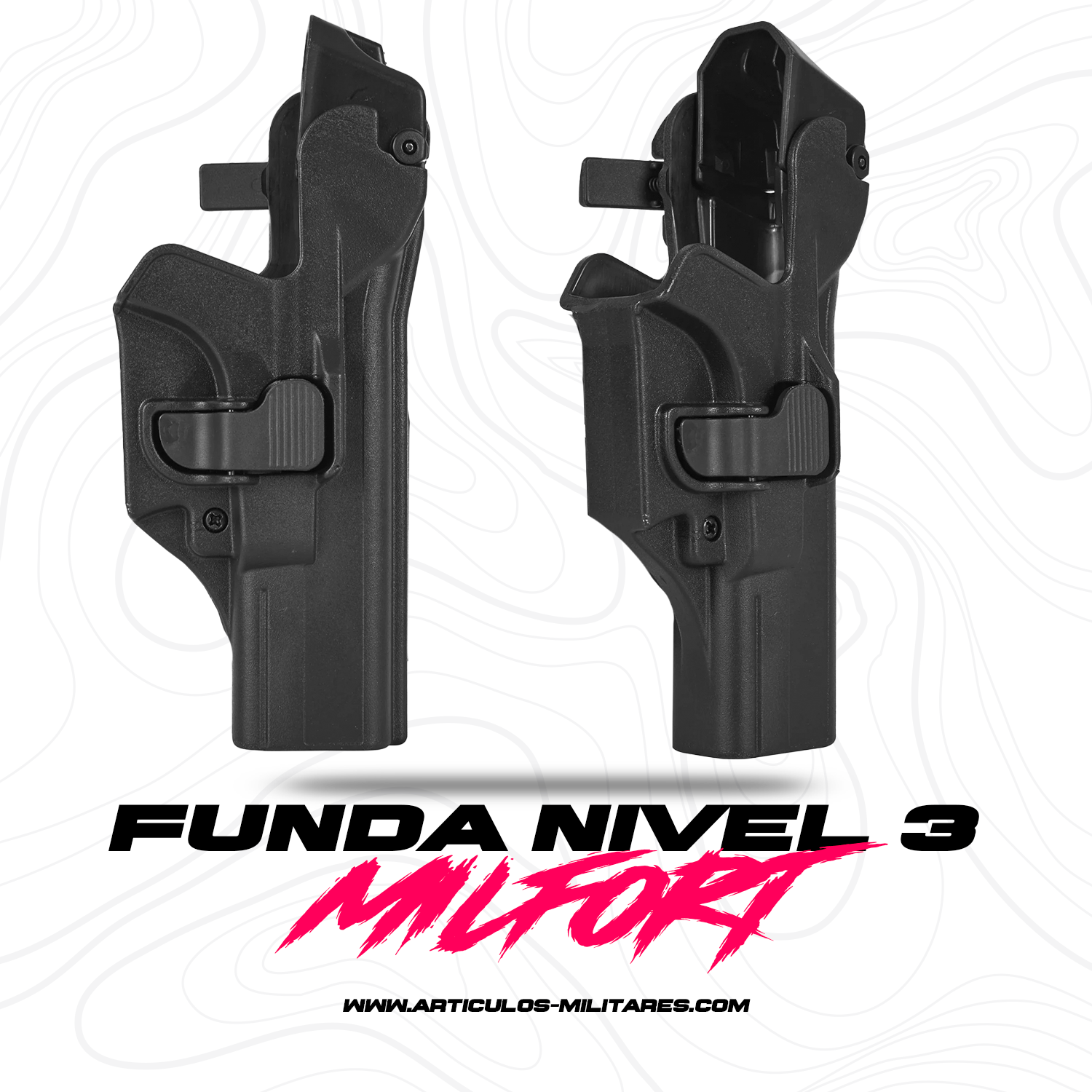 Holster Funda Pistola Milfort Nivel 3 Glock 17 19 22 – Residen Evil ...