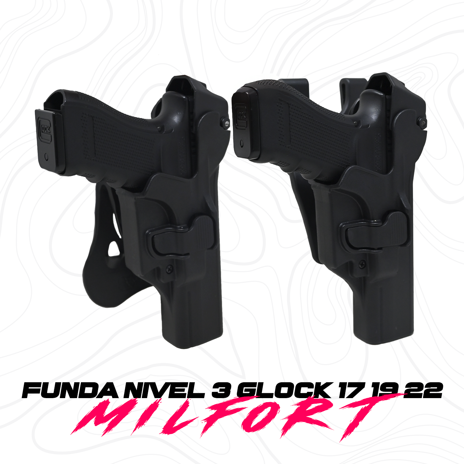 Holster Funda Pistola Milfort Nivel 3 Glock 17 19 22 – Residen Evil ...