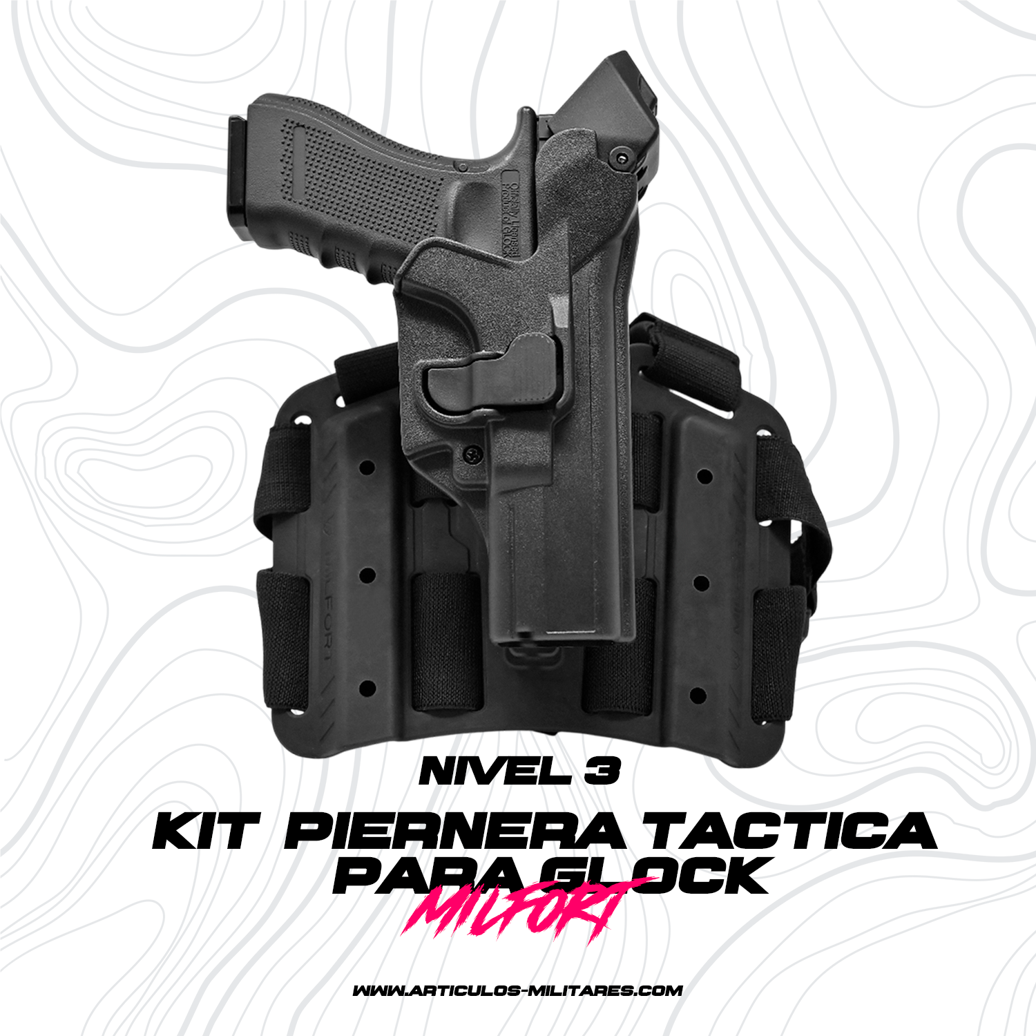 Kit Piernera Táctica Nivel 3 Para Glock Milfort – Residen Evil Militaría