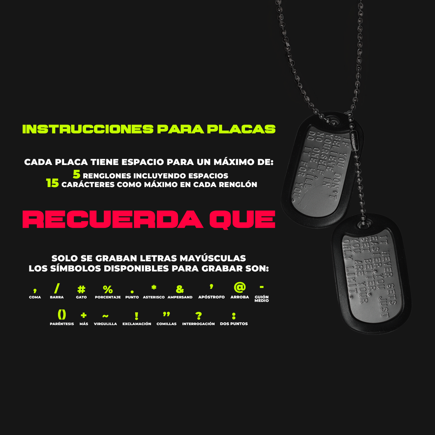 Plaquitas Militares DogTags Personalizadas | Residen Militar – Residen ...