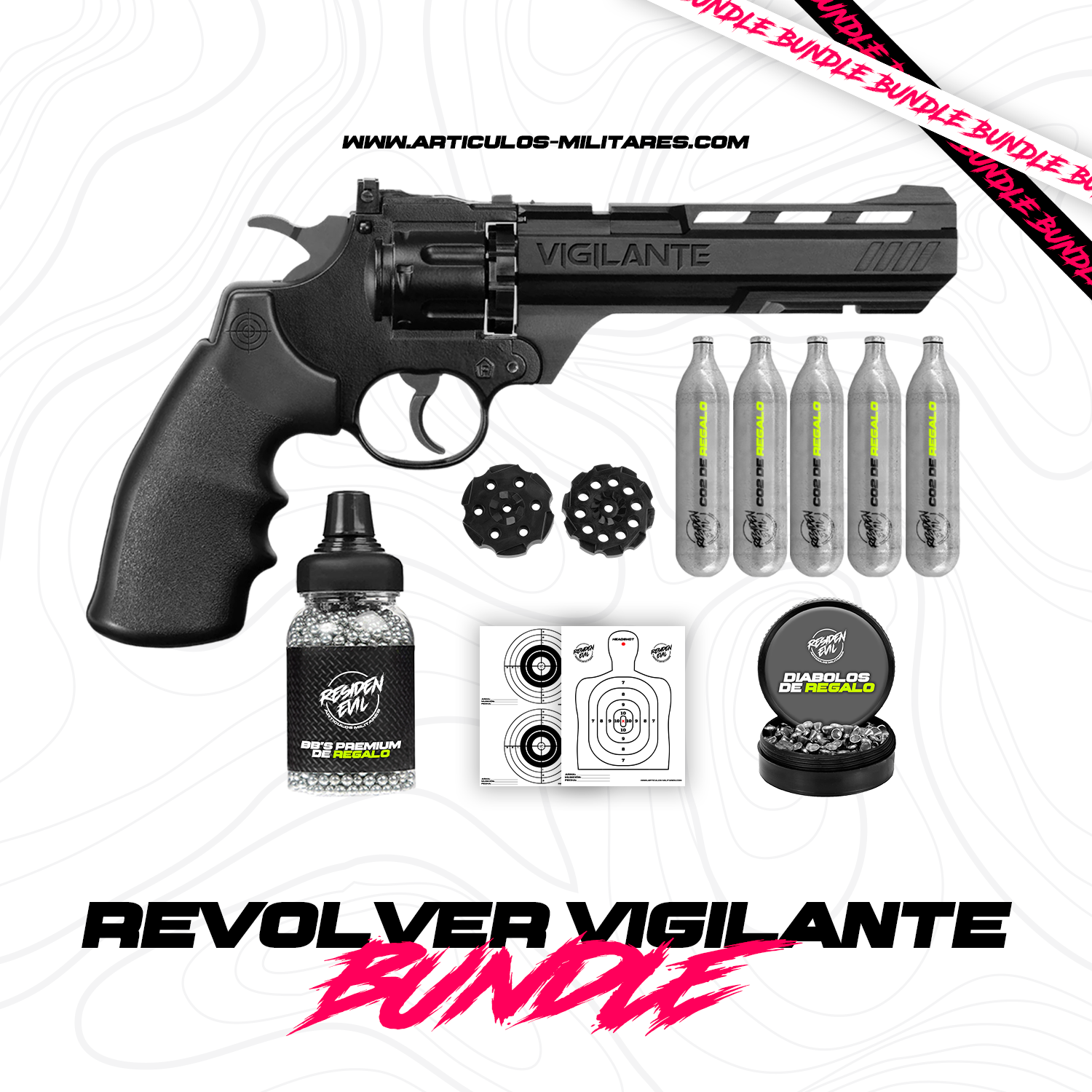 Kit Revolver Crosman Vigilante 465 Fps CO2 – Residen Evil Militaría